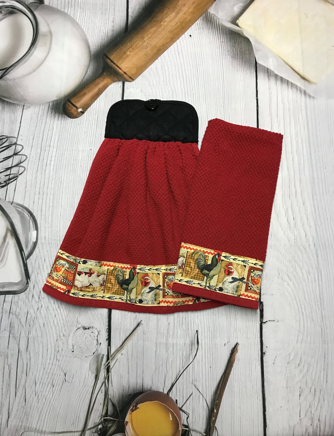 Farm & Country Hanging Kitchen Towels, Farmhouse Kitchen Towels ...