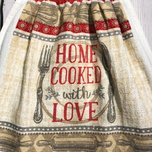 Home Cooked With Love Kitchen Towels With Holders, Kitchen Utensils ...