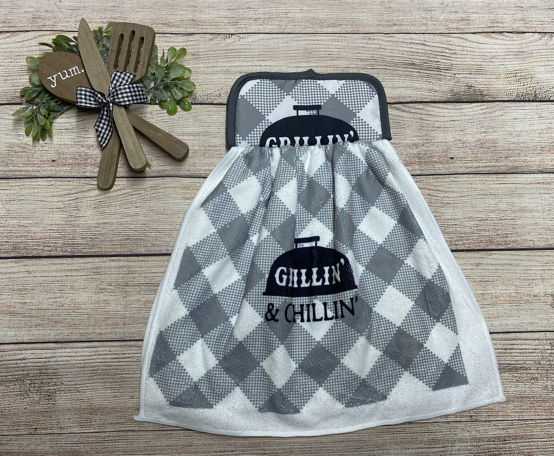 BBQ Grill Summer Picnic Hanging Towels, Grill Towels, Kitchen Towel ...