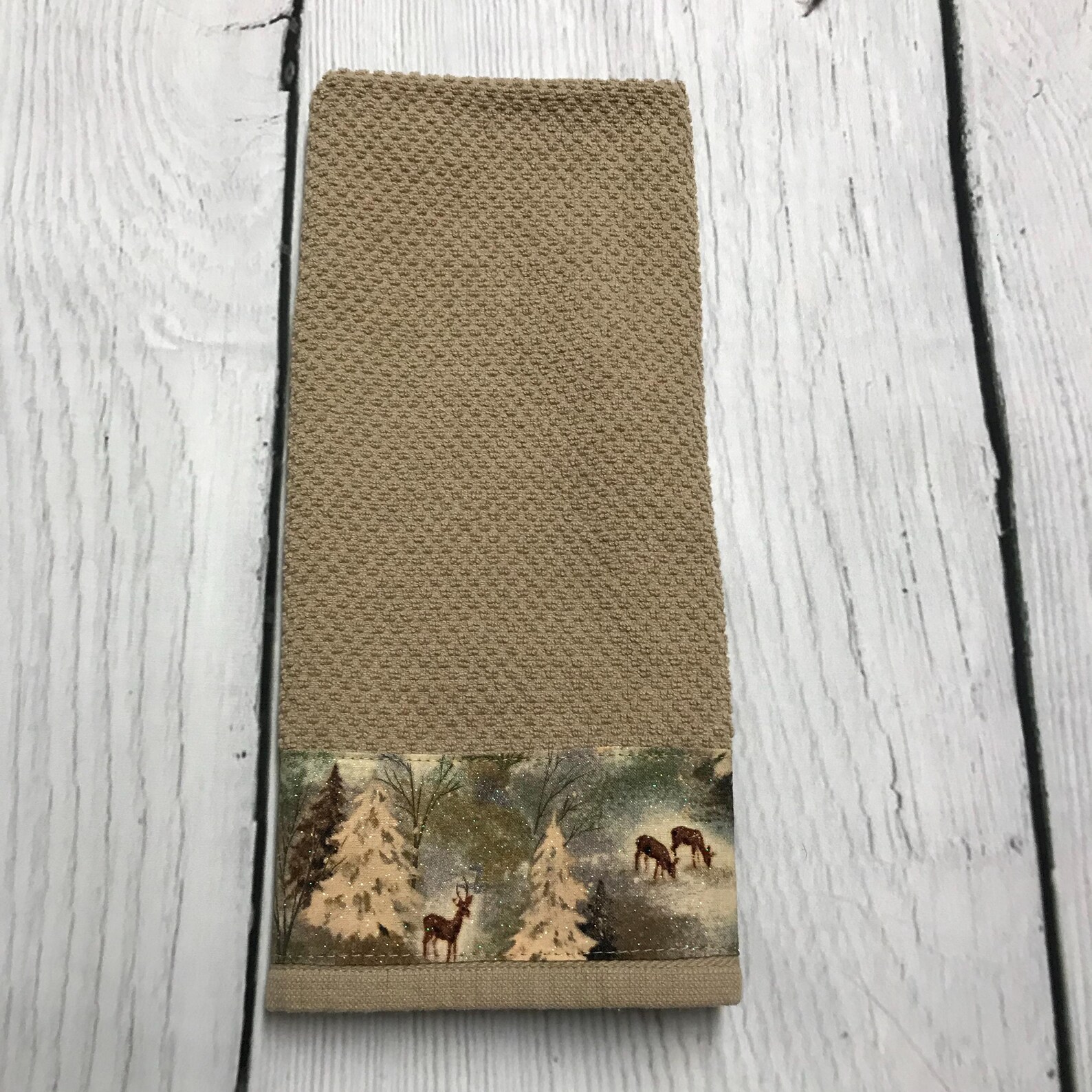 Wildlife Deer & Cardinal Kitchen Towel: Winter Country Decor - Etsy