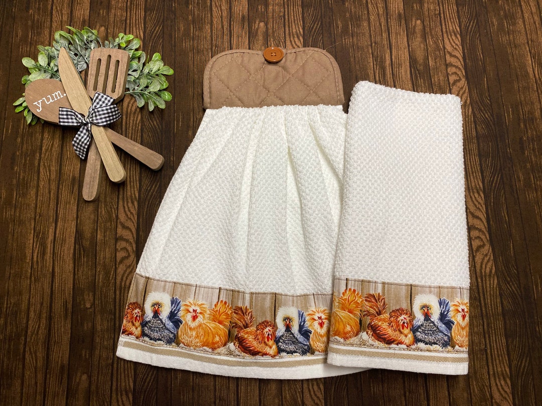 Country Farmhouse Hanging Kitchen Towels, Farmhouse Kitchen Hand Towels ...