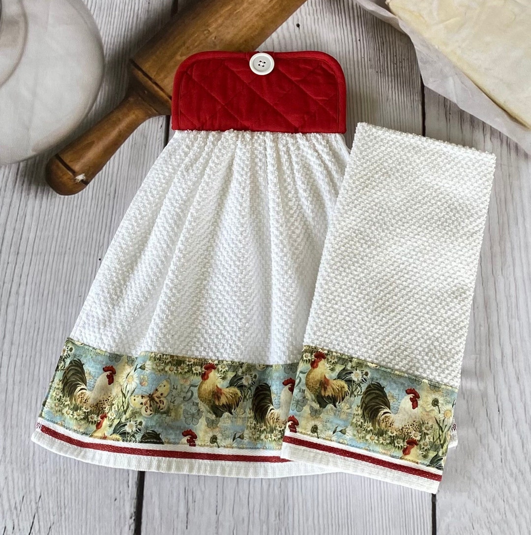 Country Farmhouse Chickens Roosters Kitchen Towels, Farmhouse Kitchen ...