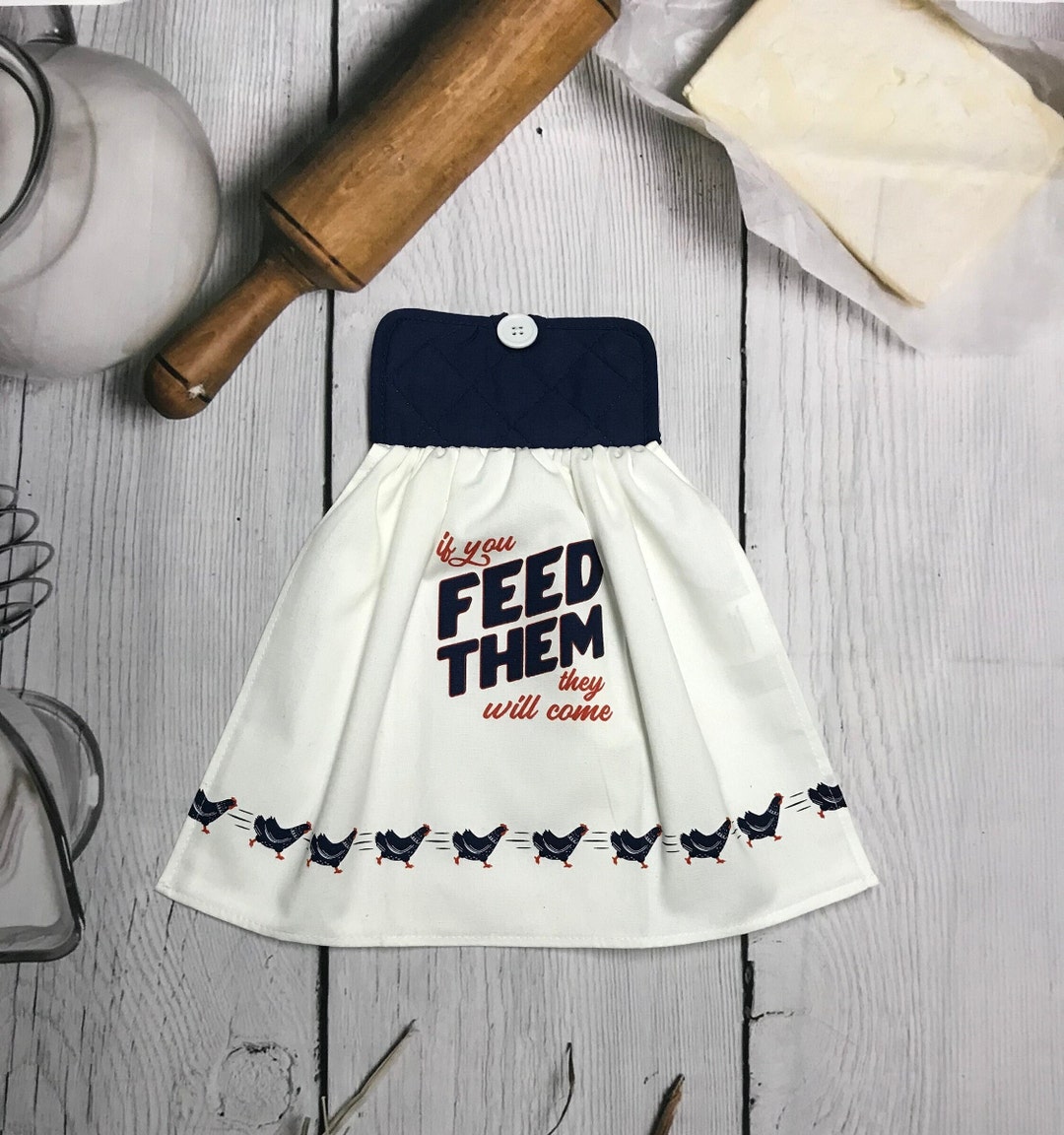 Farmhouse Kitchen Towels With Holders, Farm Life Kitchen Decor ...