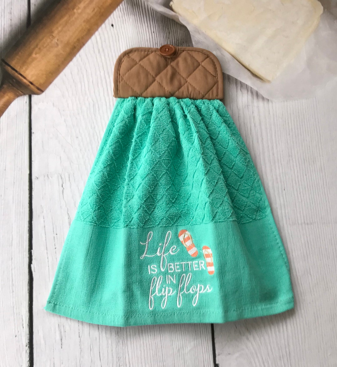 Decorative Spring & Summer Hanging Kitchen Towels With Holders, Spring ...