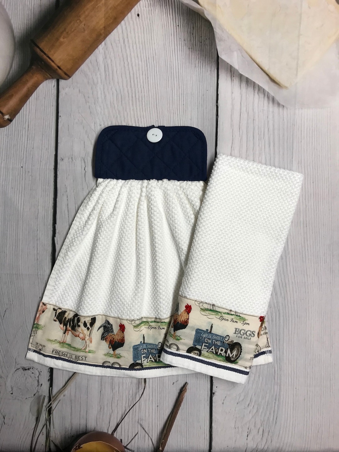 Farmhouse Hanging Kitchen Towels, Farmhouse Kitchen Hand Towels ...