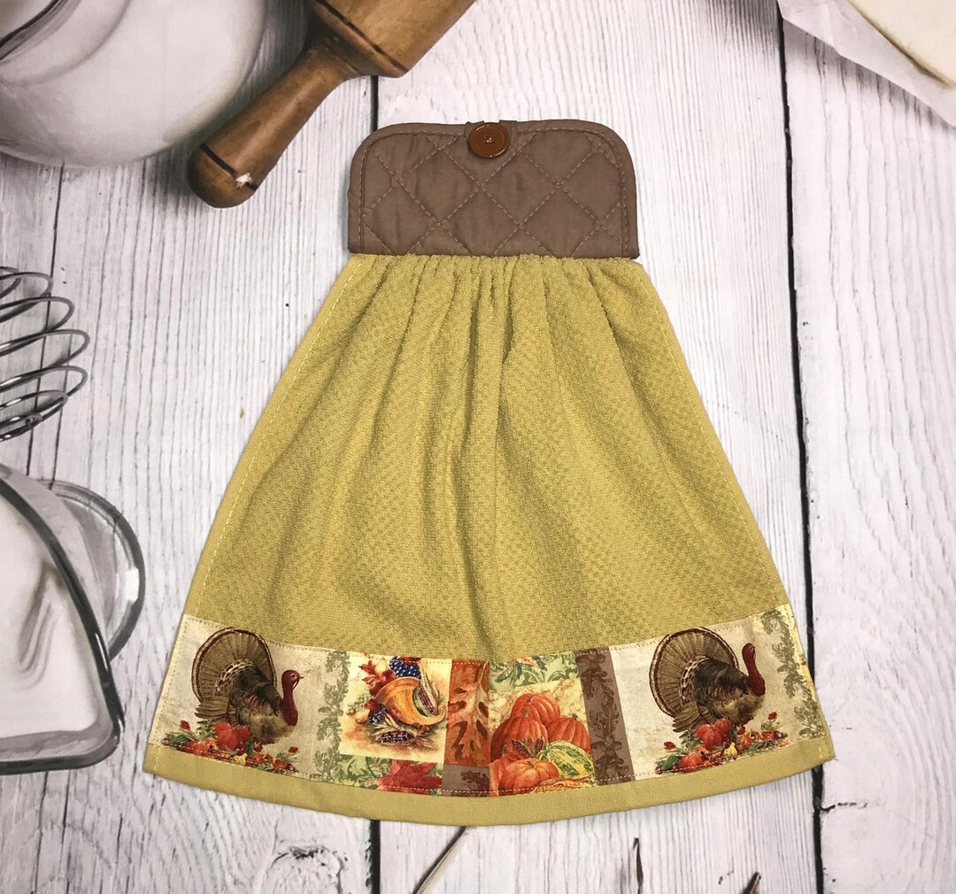 Fall Turkey Hanging Kitchen Towels Thanksgiving Turkey Kitchen Towels ...