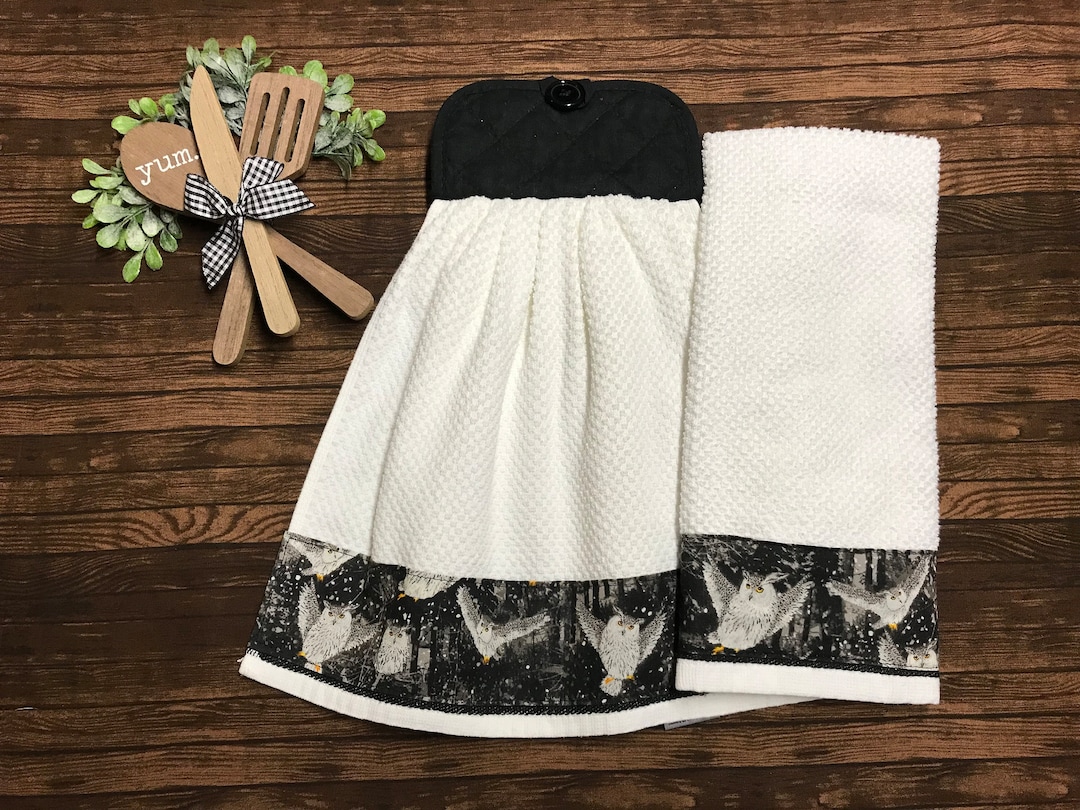 Owls in Flight Hanging Kitchen Towels, Owl Kitchen Towels, Owl Kitchen ...