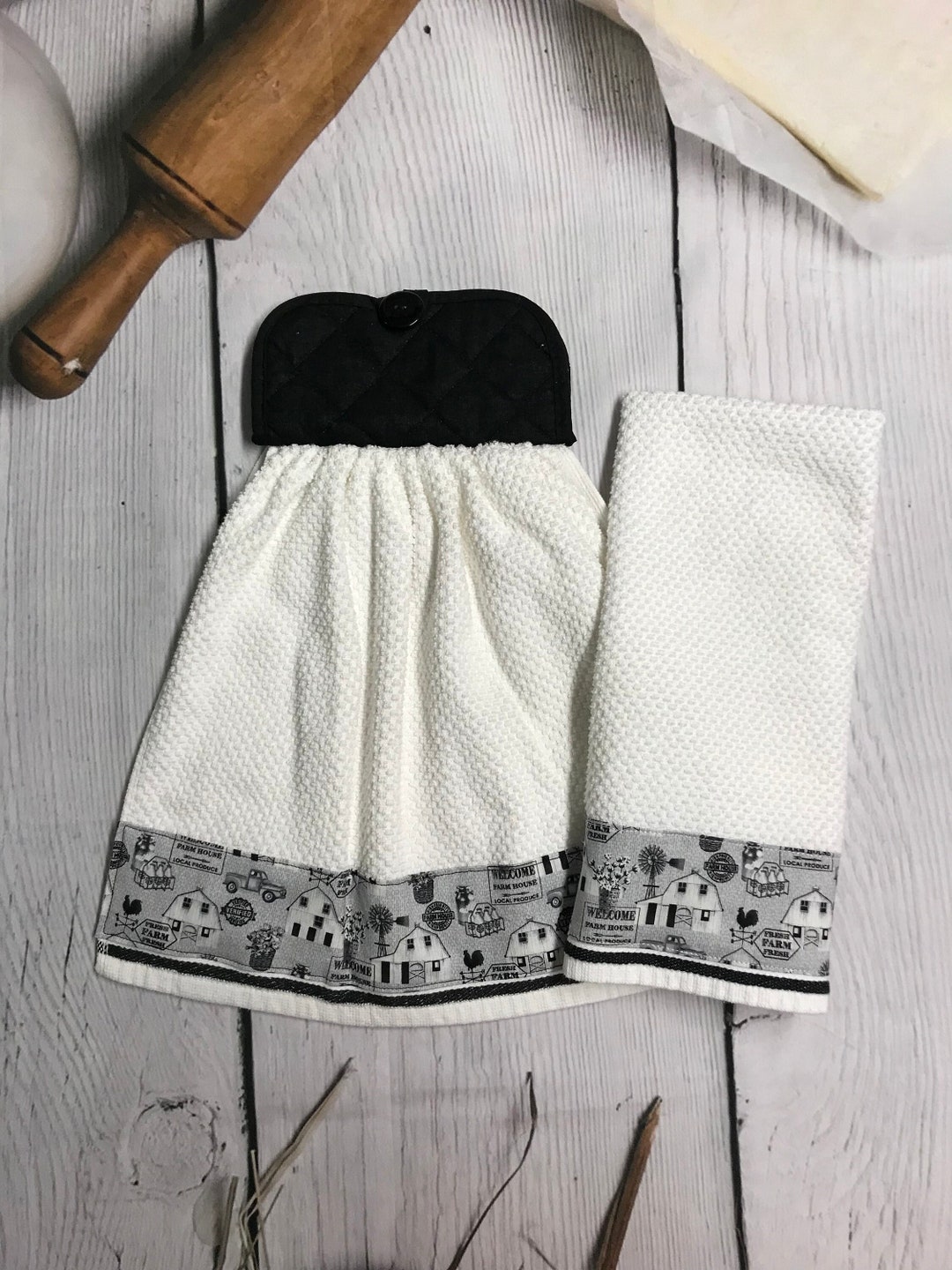 Farmhouse Kitchen Towels, Farmhouse Kitchen Decor, Country Kitchen ...