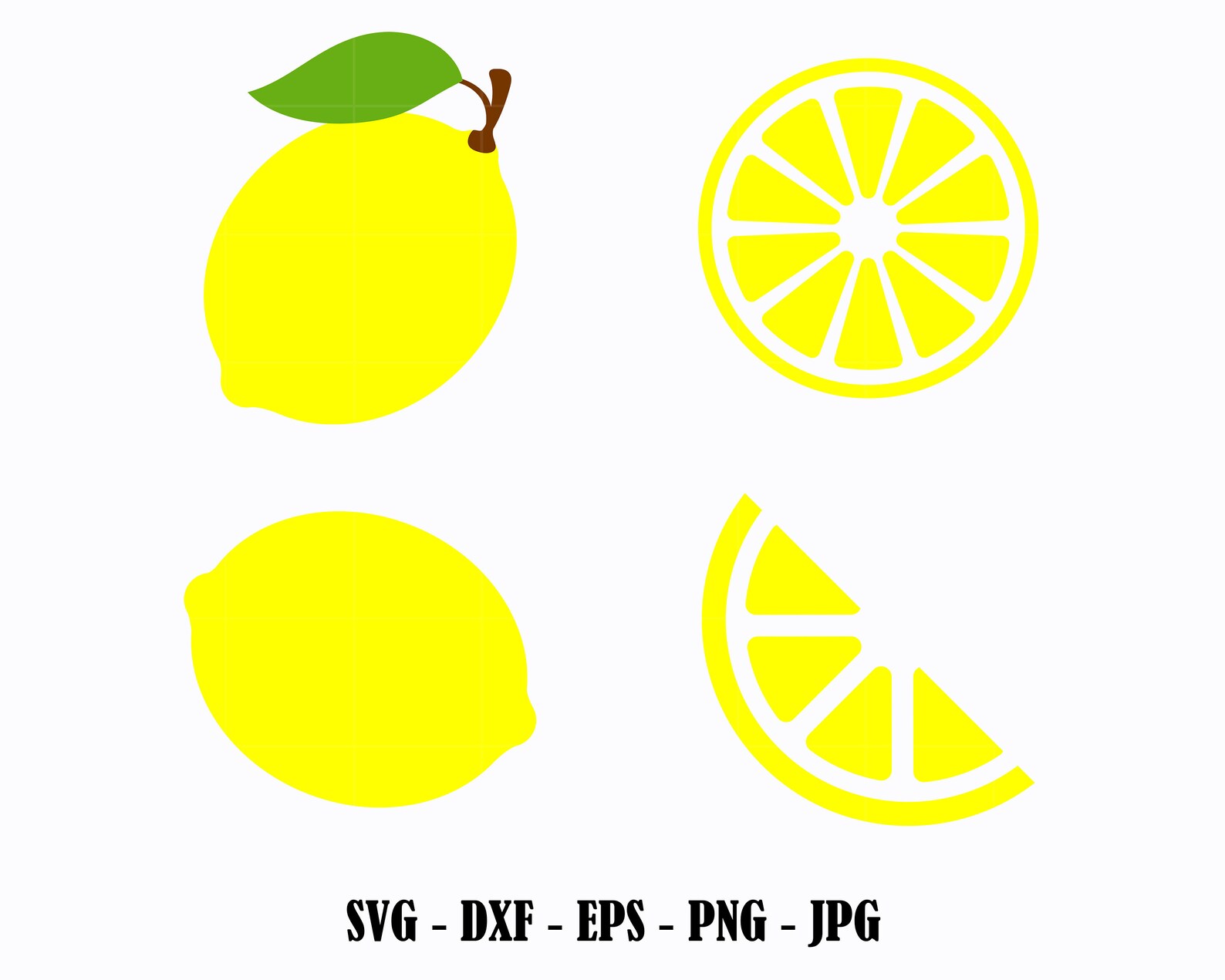 Lemon SVG Bundle Lemon Cut File Vector Lemon Slice Svg Lemon Fruit Svg ...