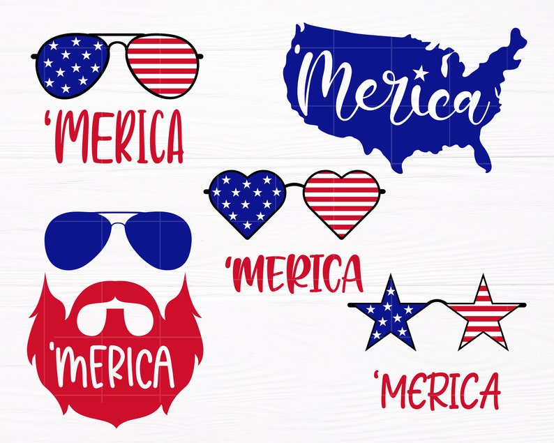 Merica SVG Bundle 4th of July Svg Independence Day Svg Merica Png ...