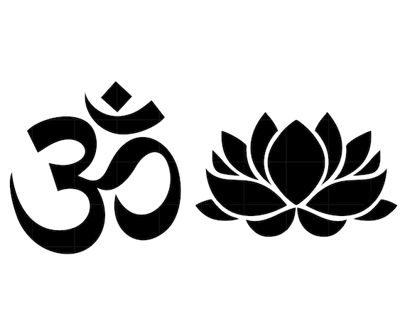 Lotus Flower and Om Svg Lotus Cut File Om and Lotus Eps Dxf - Etsy New ...