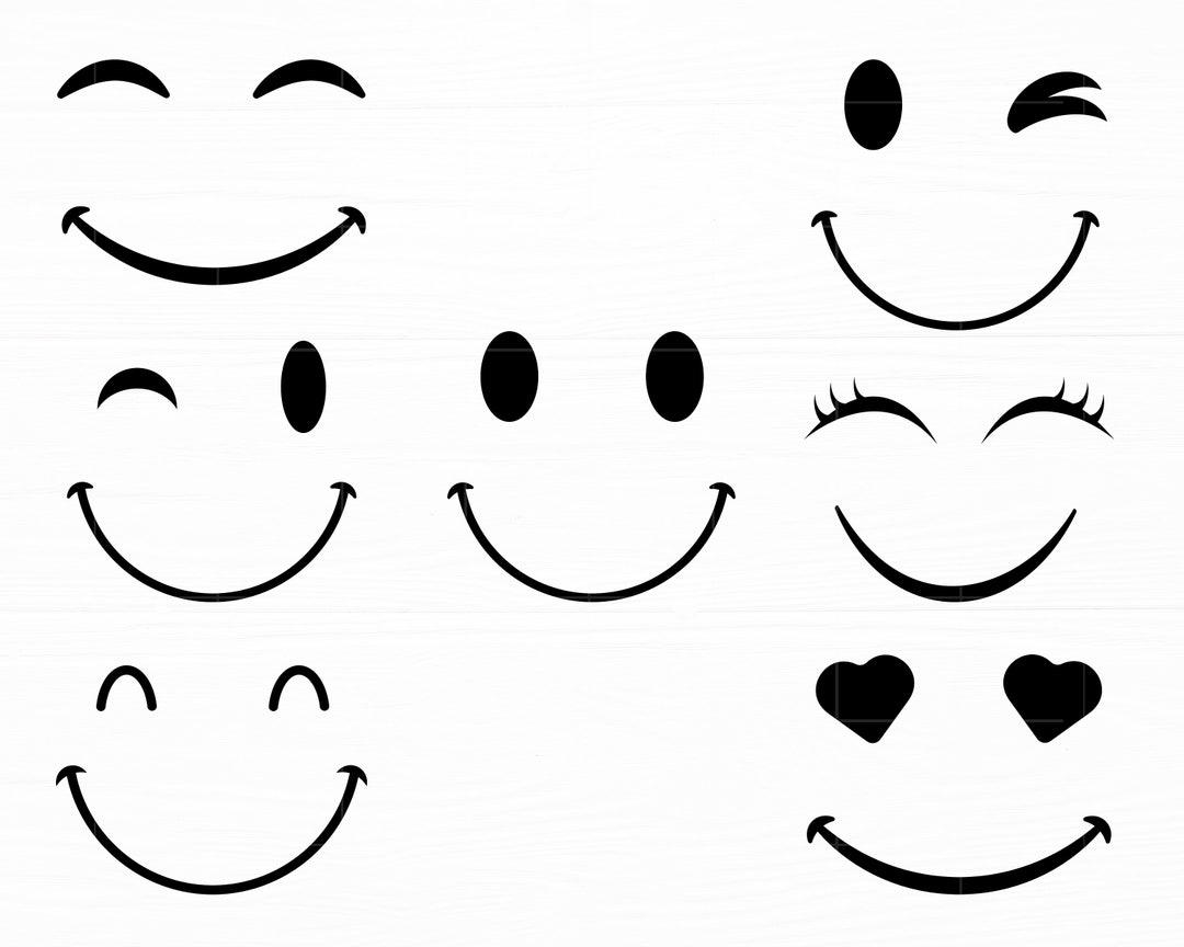 Smiley Face SVG Bundle Happy Face Svg Emoji Svg Smiley Face - Etsy Norway