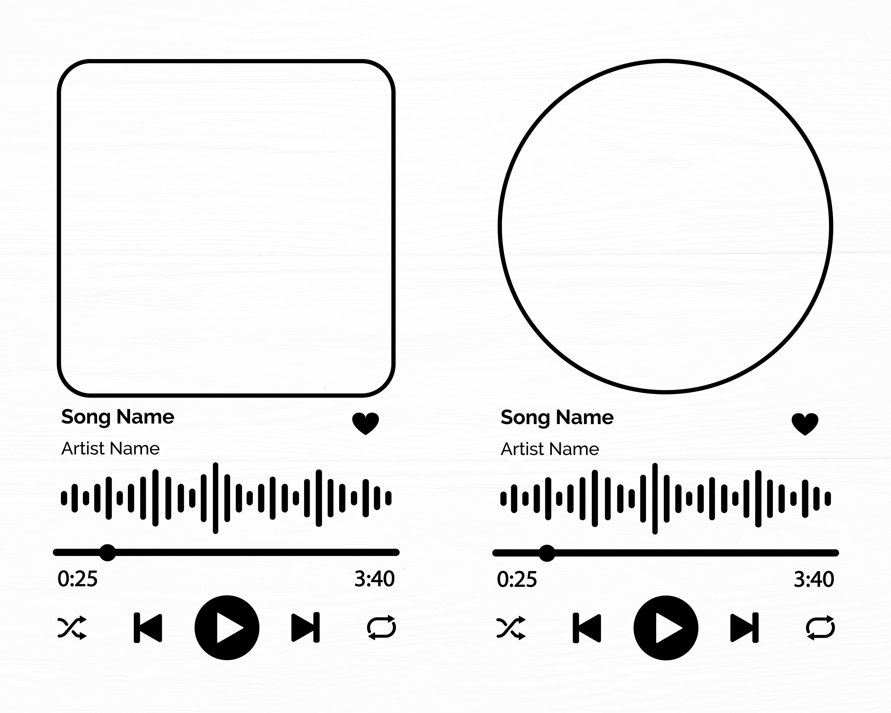 Music Player Svg Audio Control Svg Play Buttons Svg Album Song - Etsy UK