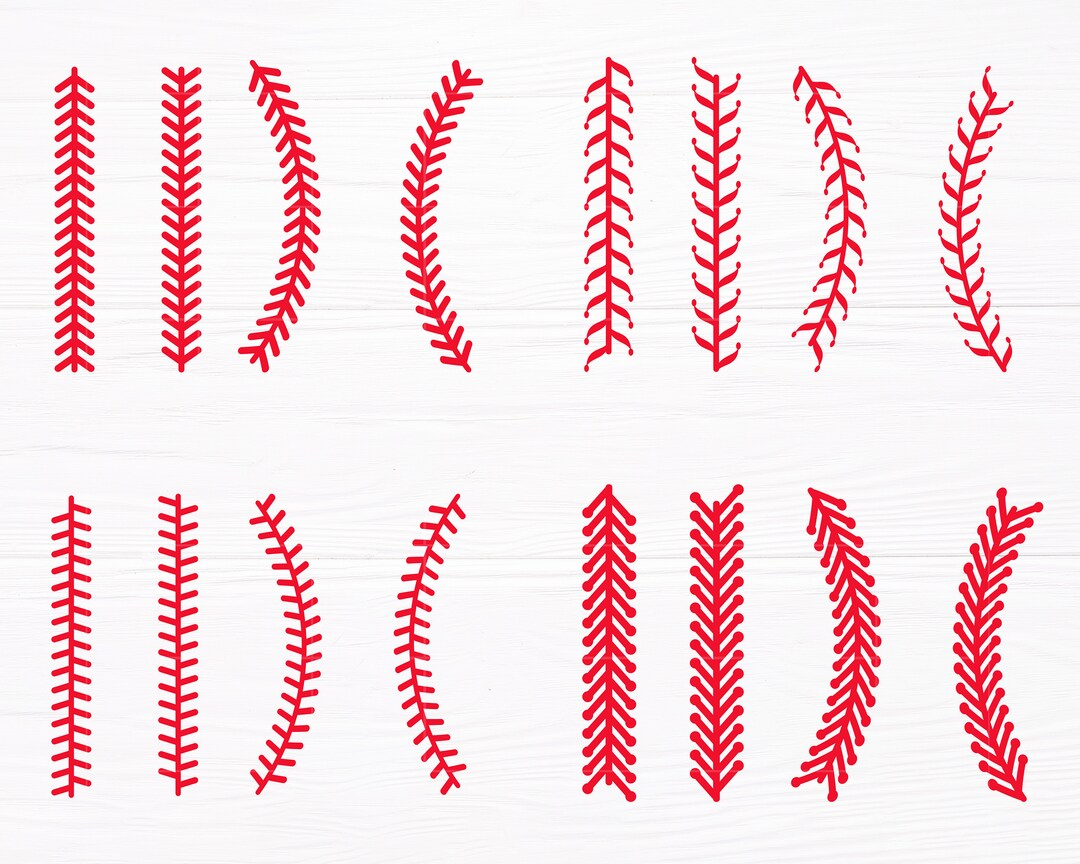 Baseball Stitches SVG Bundle Straight Baseball Stitches Svg Cut File ...