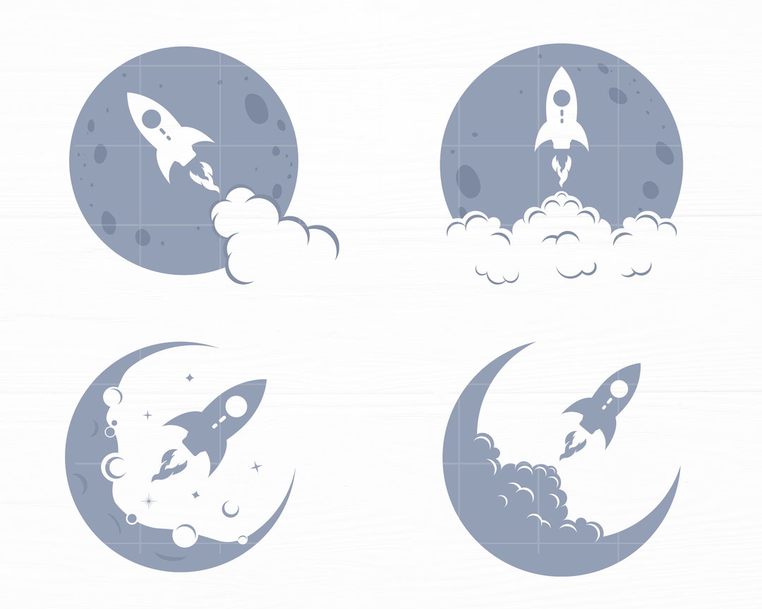 Moon Rocket Stars Svg Bundle Space Svg Moon Svg Celestial Svg Files ...