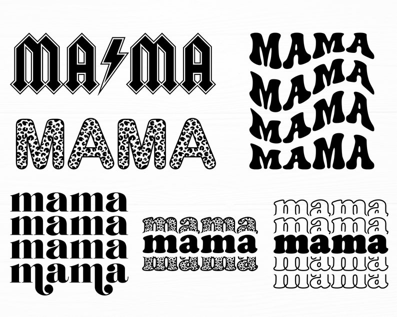 Mama Svg Bundle Mother's Day Svg Mom Life Svg Stacked Mama Svg Mama ...