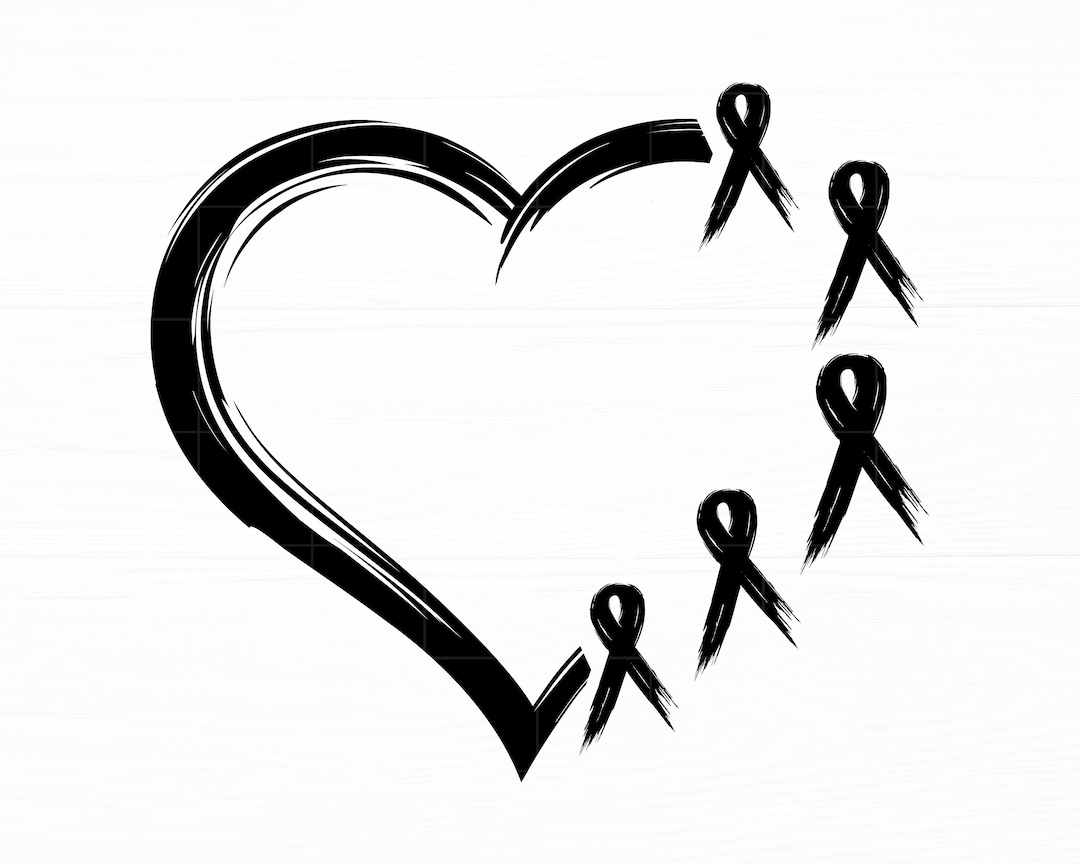 Cancer Ribbon Heart Svg Awareness Ribbon Svg Breast Cancer Ribbon Svg ...