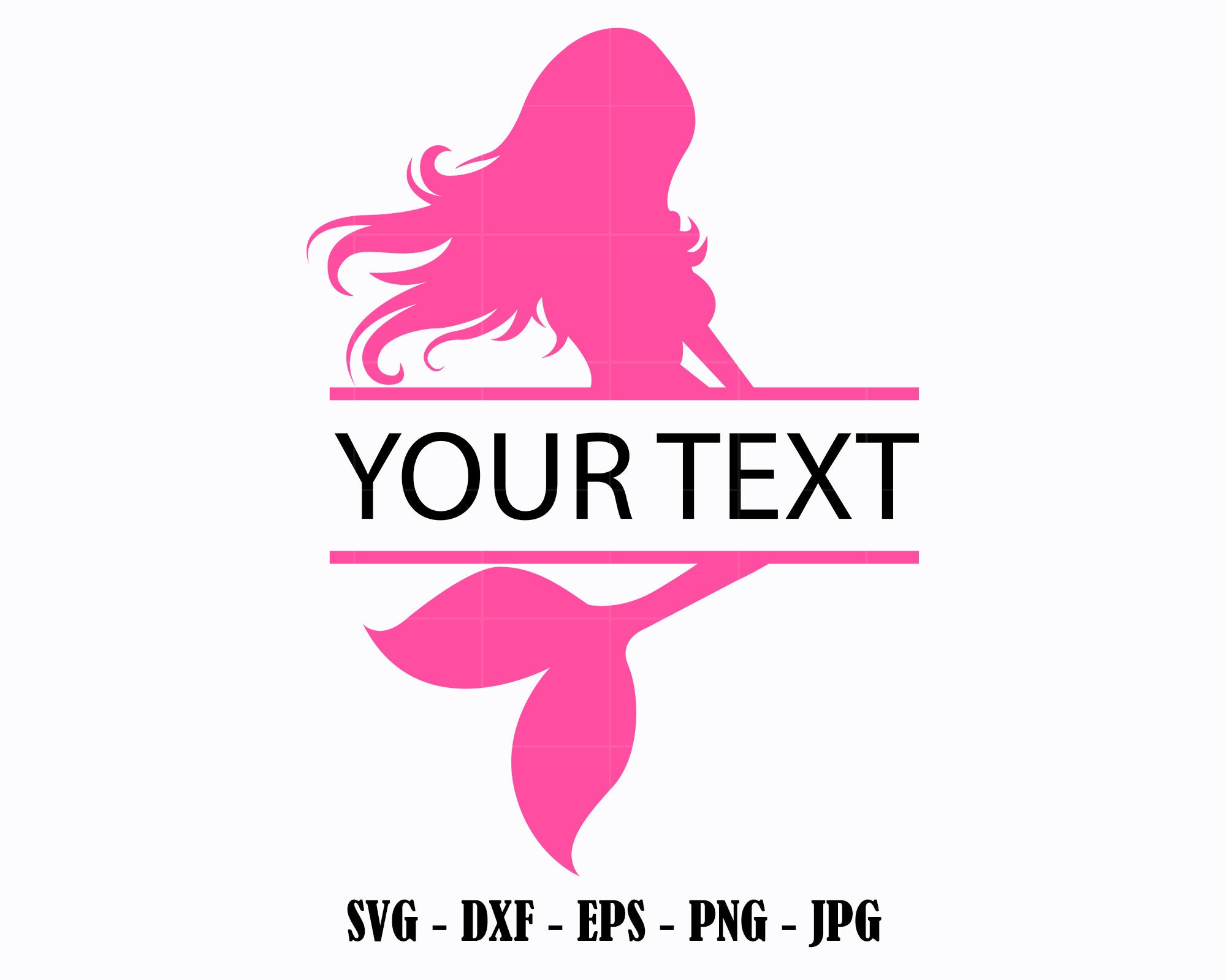 Visual Arts Mermaid SVG Mermaid Name Frame SVG includes svg/dxf/png ...