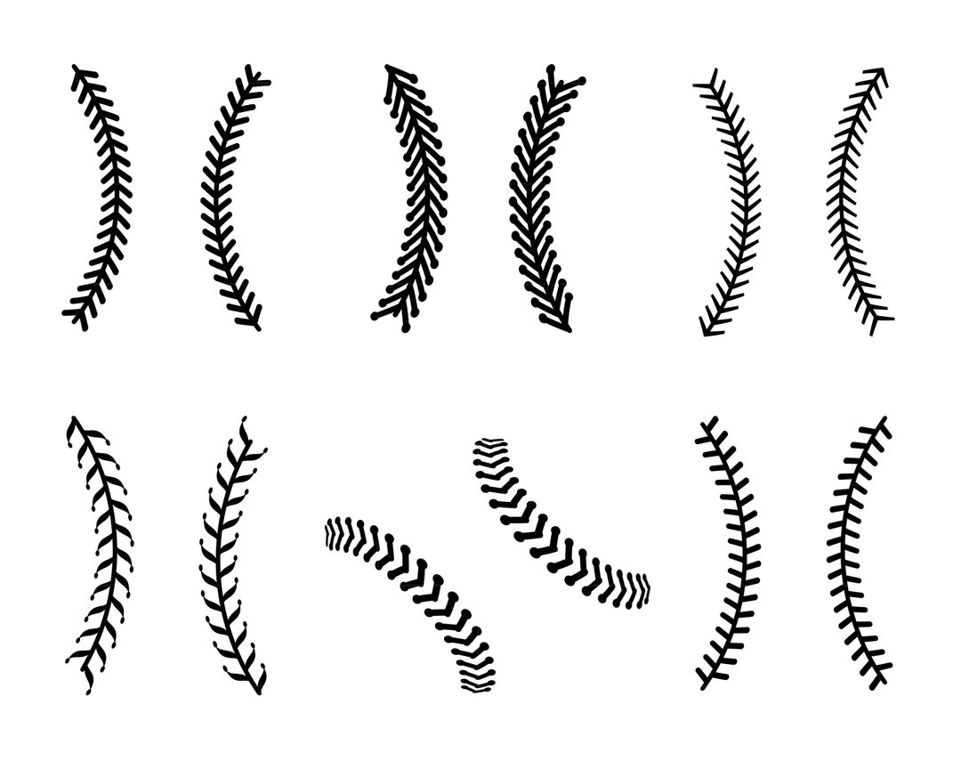 Baseball Stitches SVG Bundle Softball Svg Baseball Vector Baseball ...