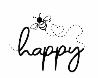 Bee Happy Svg - Etsy UK