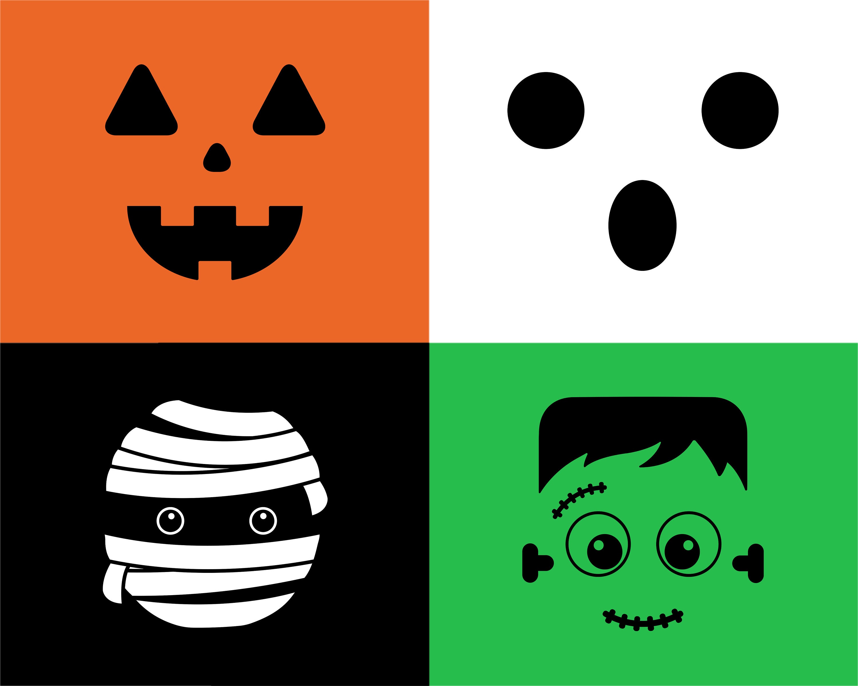 Halloween Faces Svg Bundle Pumpkin Mummy Ghost Frankenstein - Etsy