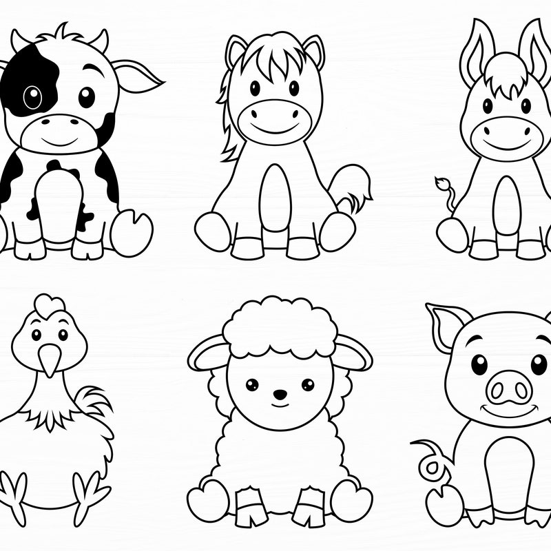 Farm Animal Clipart - Etsy