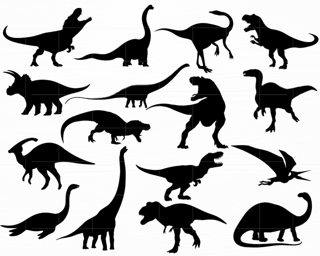Dinosaur Svg Bundle Dinosaur Silhouette Svg Dinosaur Clipart T-rex Svg ...