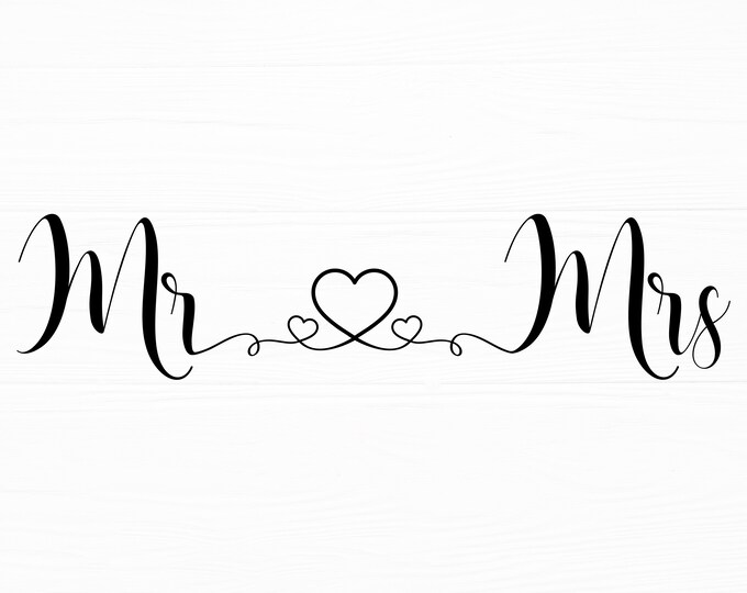 Mr and Mrs SVG - Wedding Bride Groom - Bachelorette Party Digital ...