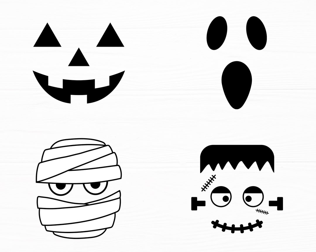 Halloween Face Svg Bundle Halloween Svg Pumpkin Svg Jack O Lantern Svg ...