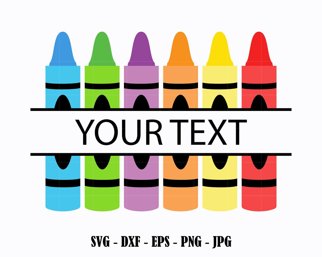 Crayon SVG File for Cricut Split Monogram Svg Kids Svg School Svg ...