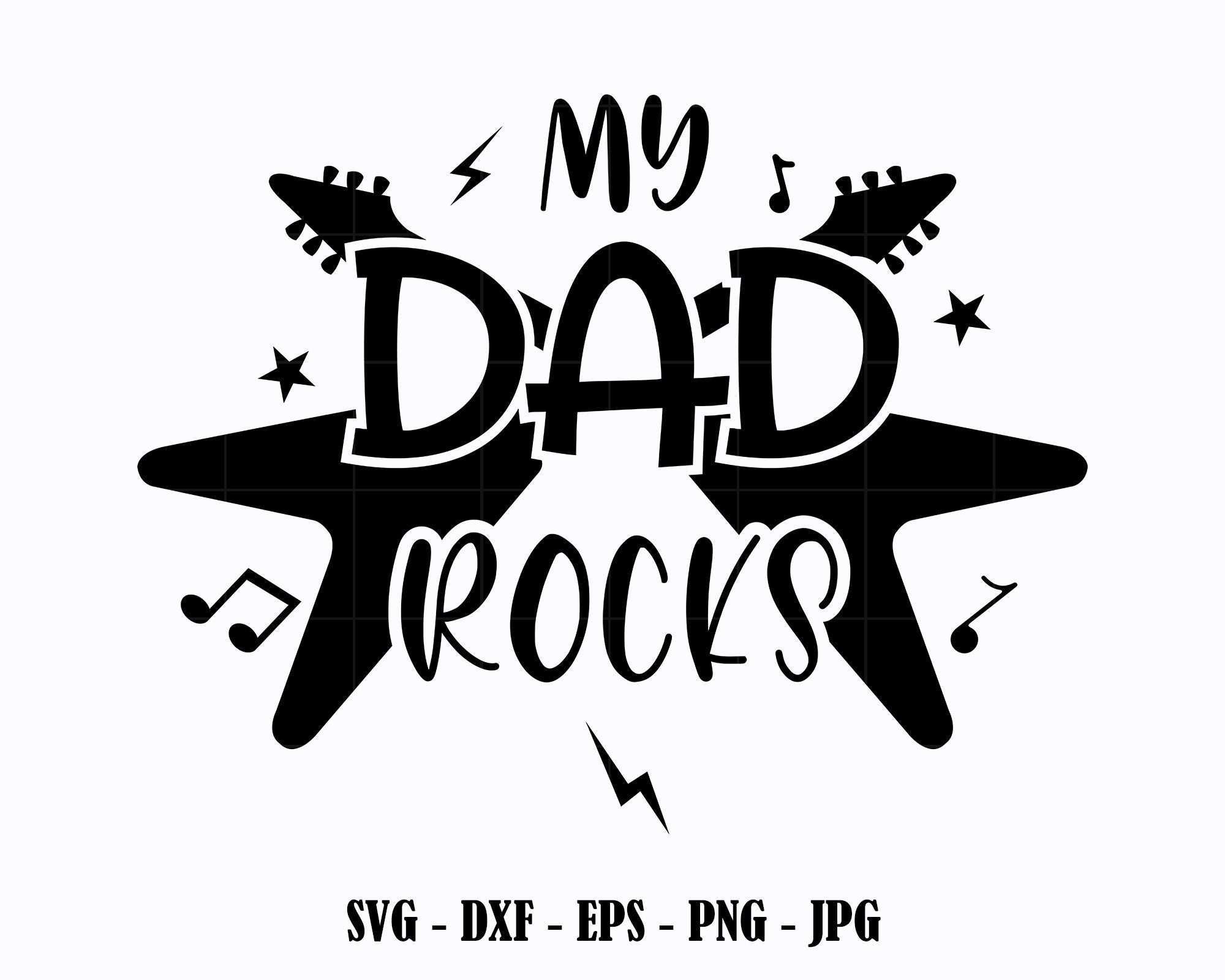My Dad Rocks Svg Dad Cut Datei Vatertag Svg Dad Dateien für | Etsy