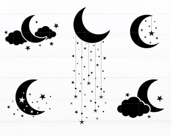 Moon and Stars Svg Bundle Night Sky Svg Moon Svg Galaxy Svg - Etsy Canada