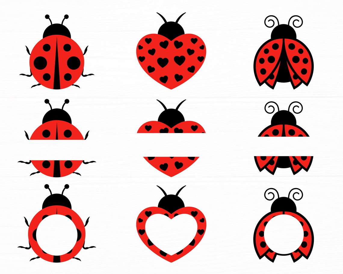 Ladybug Monogram Svg Bundle Ladybug Svg Ladybug Files for - Etsy