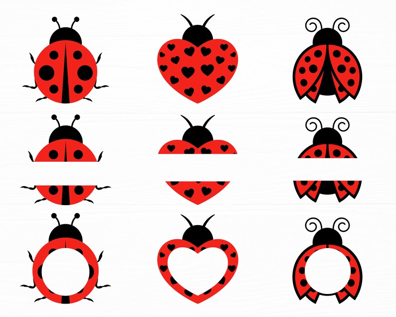Ladybug Monogram Svg Bundle Ladybug Svg Ladybug Archivos para - Etsy España