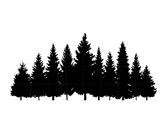 Tree Line Svg, Forest Svg, Trees Clip Art, Cut File for Cricut, Pine ...