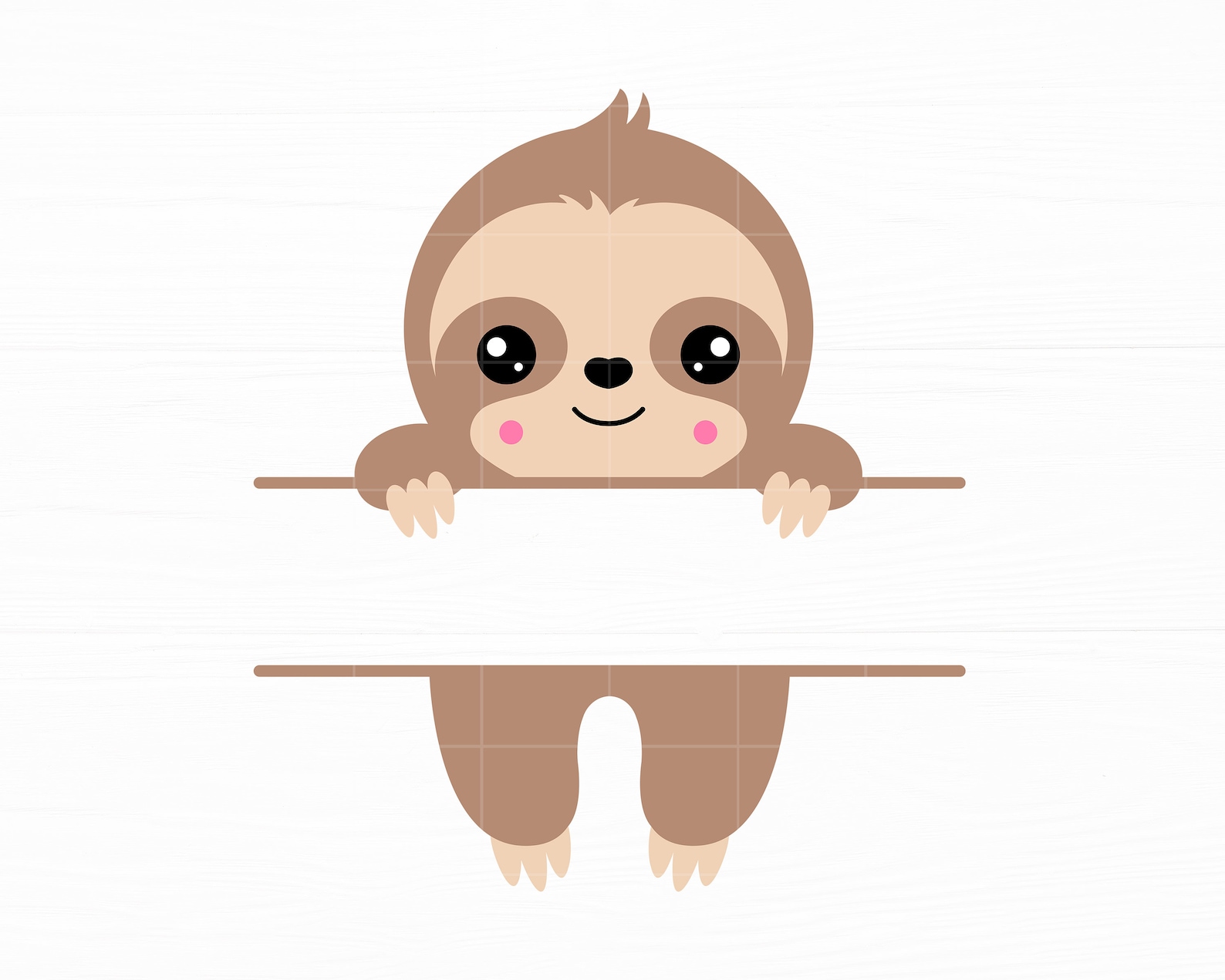 Sloth Svg Sloth Split Monogram Cute Animal Svg Sloth Name | Etsy