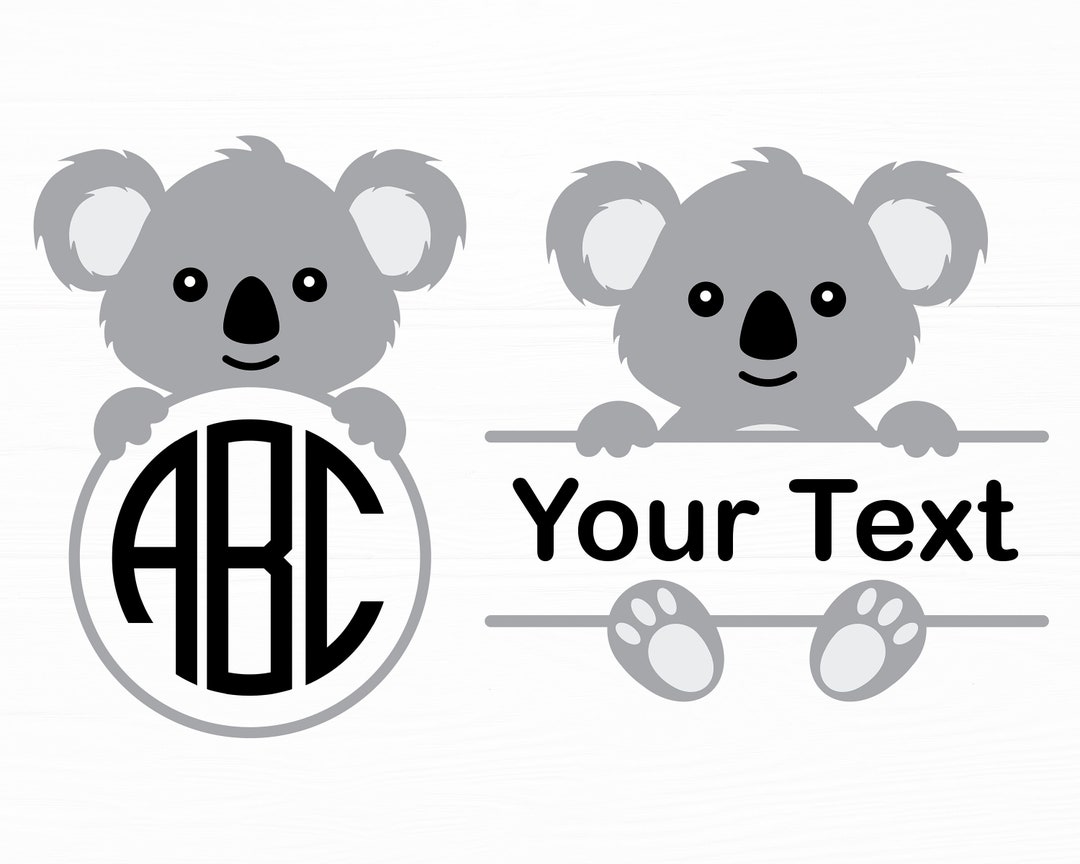Koala Split Monogram Svg Animal Svg Koala Svg Animal Face Baby Shower ...