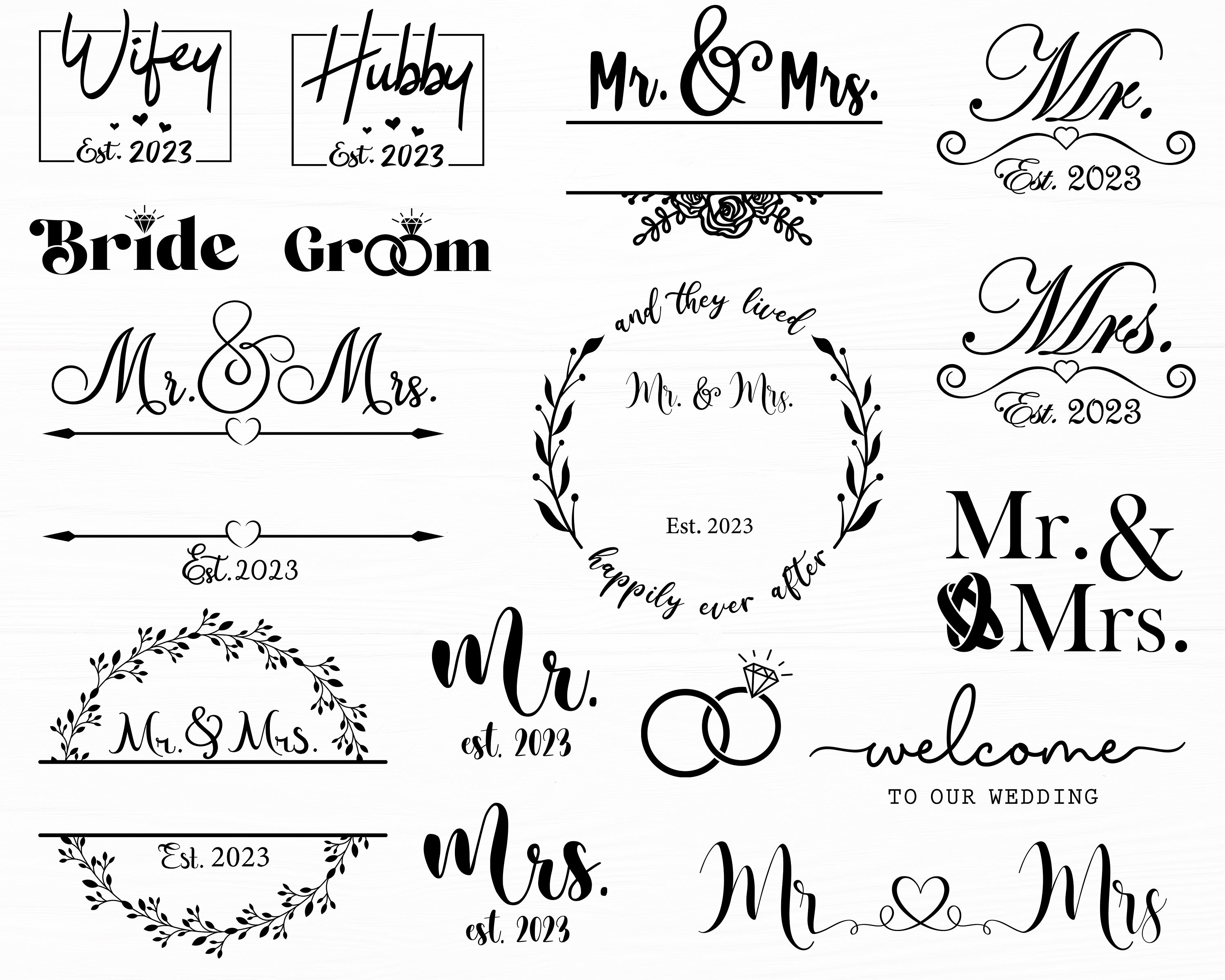 Boda Svg Bundle Sr. y Sra. Svg Matrimonio Svg Compromiso Svg - Etsy México