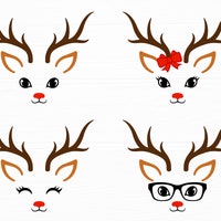 Merry Christmas SVG , Christmas SVG, Deer SVG, Reindeer Svg, Antlers ...
