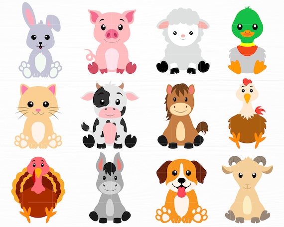 Cartoon Baby Farm Animals