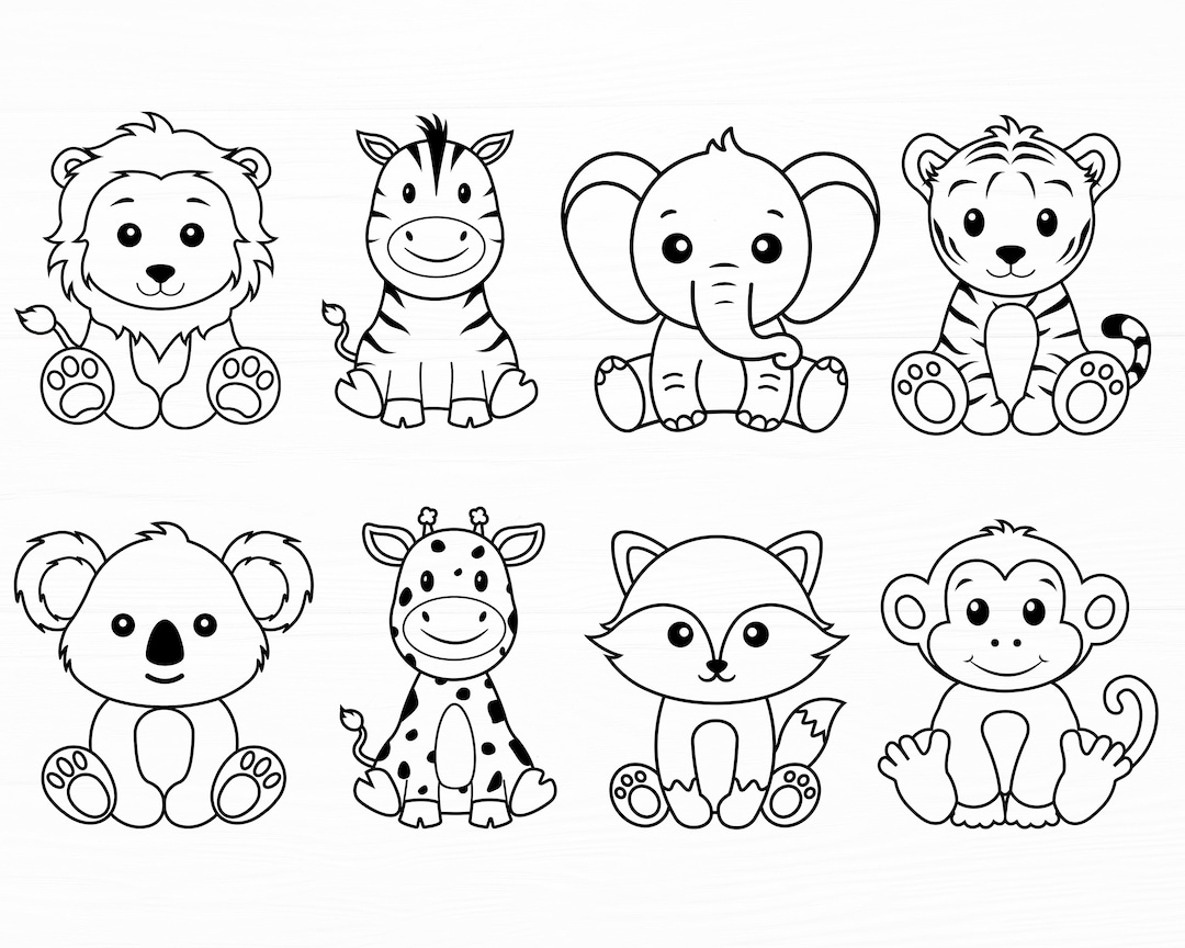 Animals Svg Bundle Baby Animals Svg Png Jungle Animals Svg Cute Sweet ...