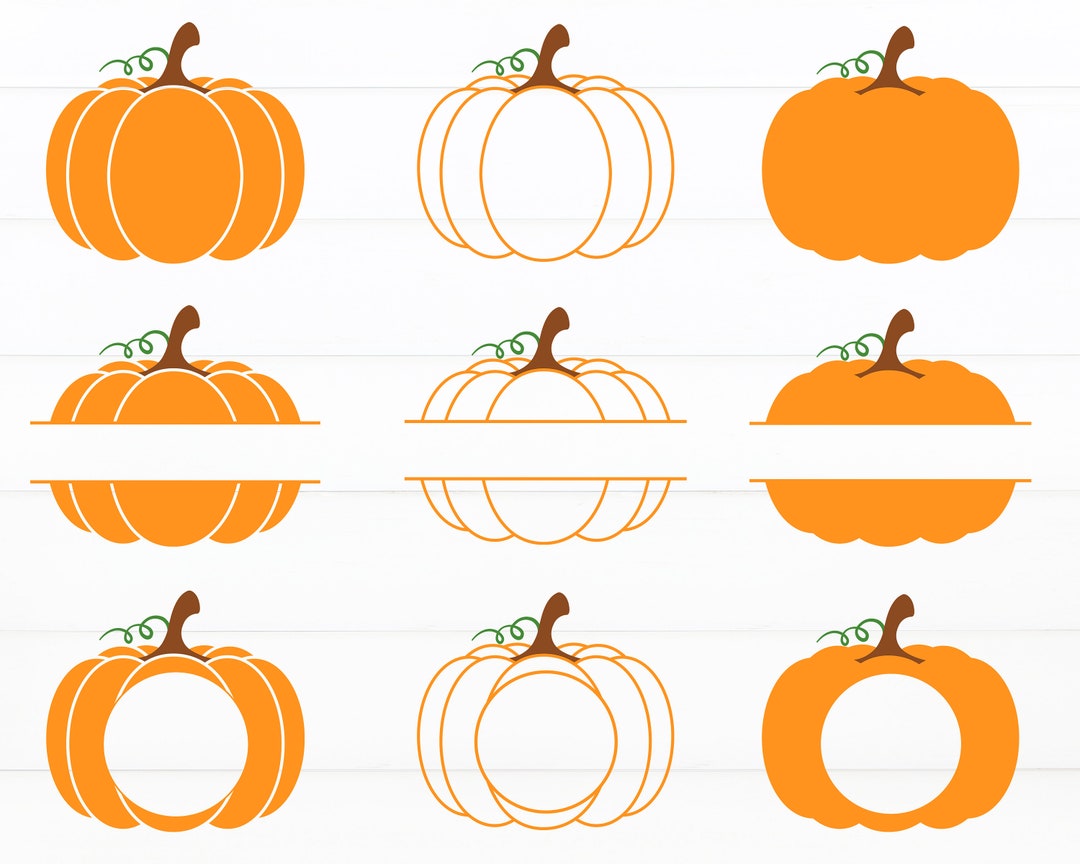Pumpkin Svg Bundle Pumpkin Split Monogram Pumpkin Cut File Halloween ...