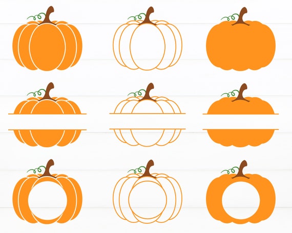 Pumpkin Svg Bundle Pumpkin Split Monogram Pumpkin Cut File | Etsy
