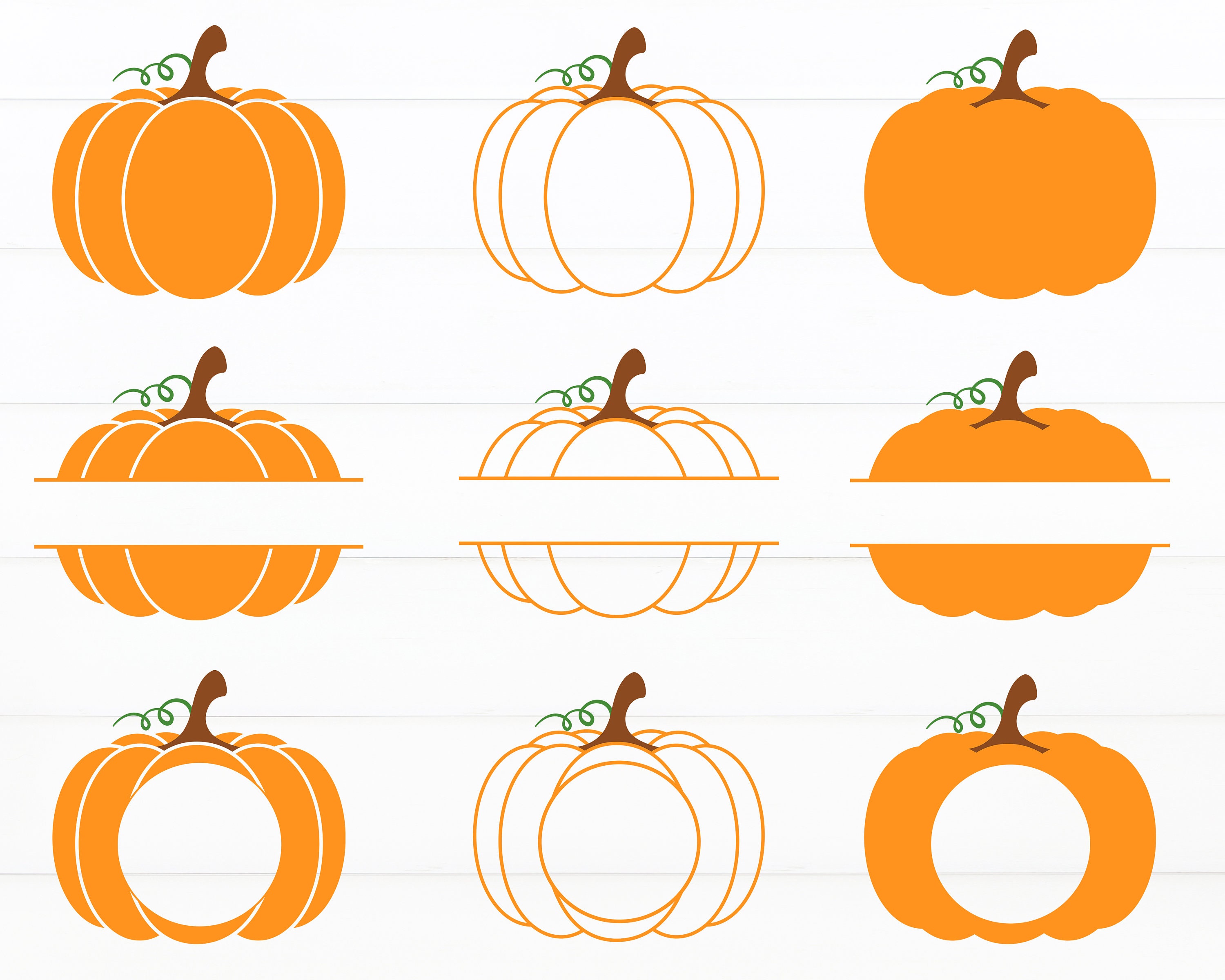 Pumpkin Svg Bundle Pumpkin Split Monogram Pumpkin Cut File Halloween ...