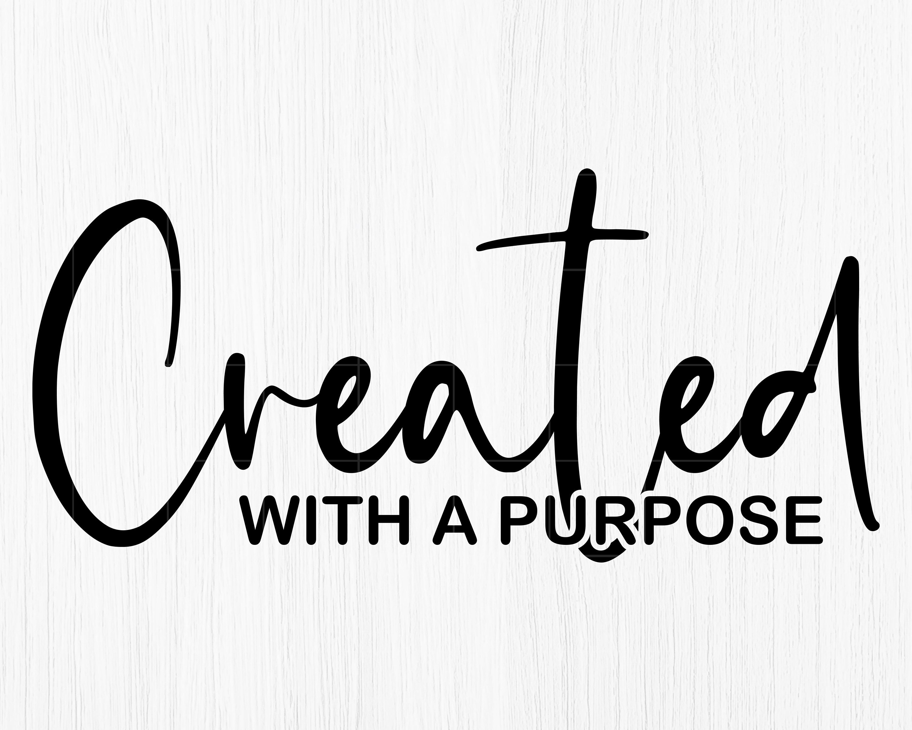 Created With a Purpose Svg Christian Svg Religious Svg Bible | Etsy