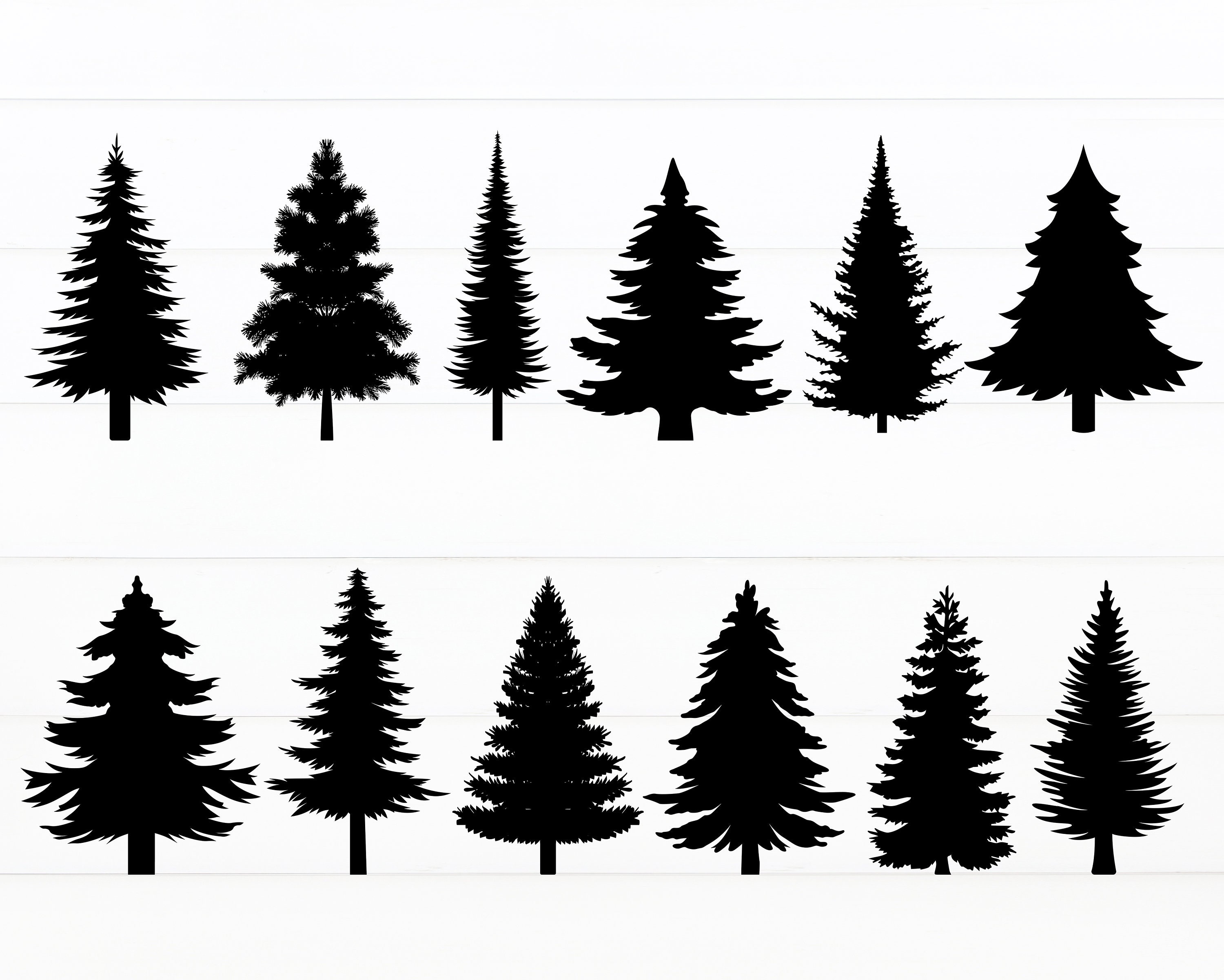 Pine Tree Svg Bundle Tree Silhouette Svg Christmas Svg Pine - Etsy Israel