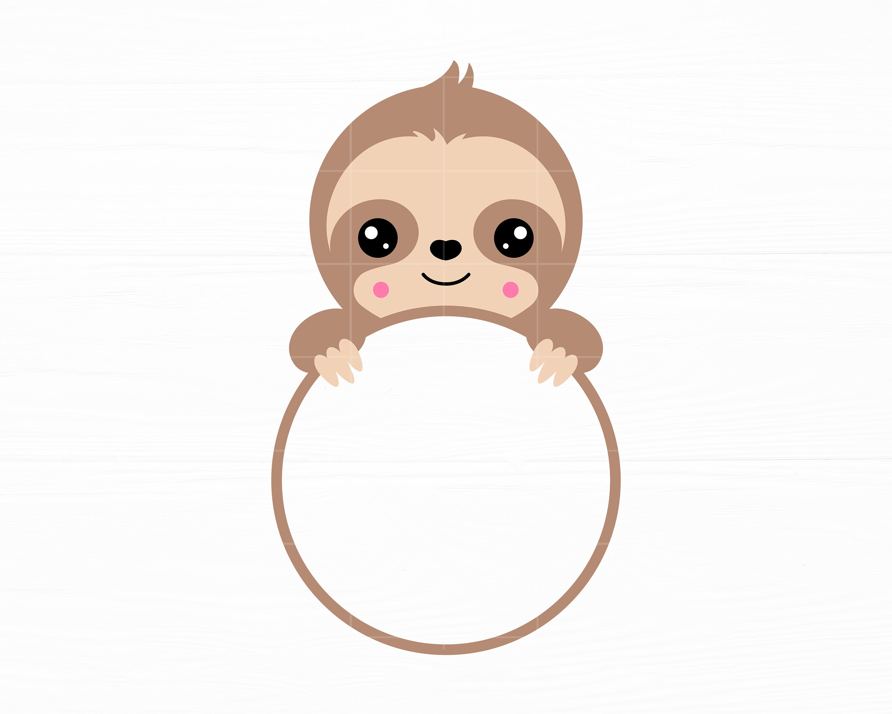 Sloth Svg Sloth Split Monogram Cute Animal Svg Sloth Name | Etsy