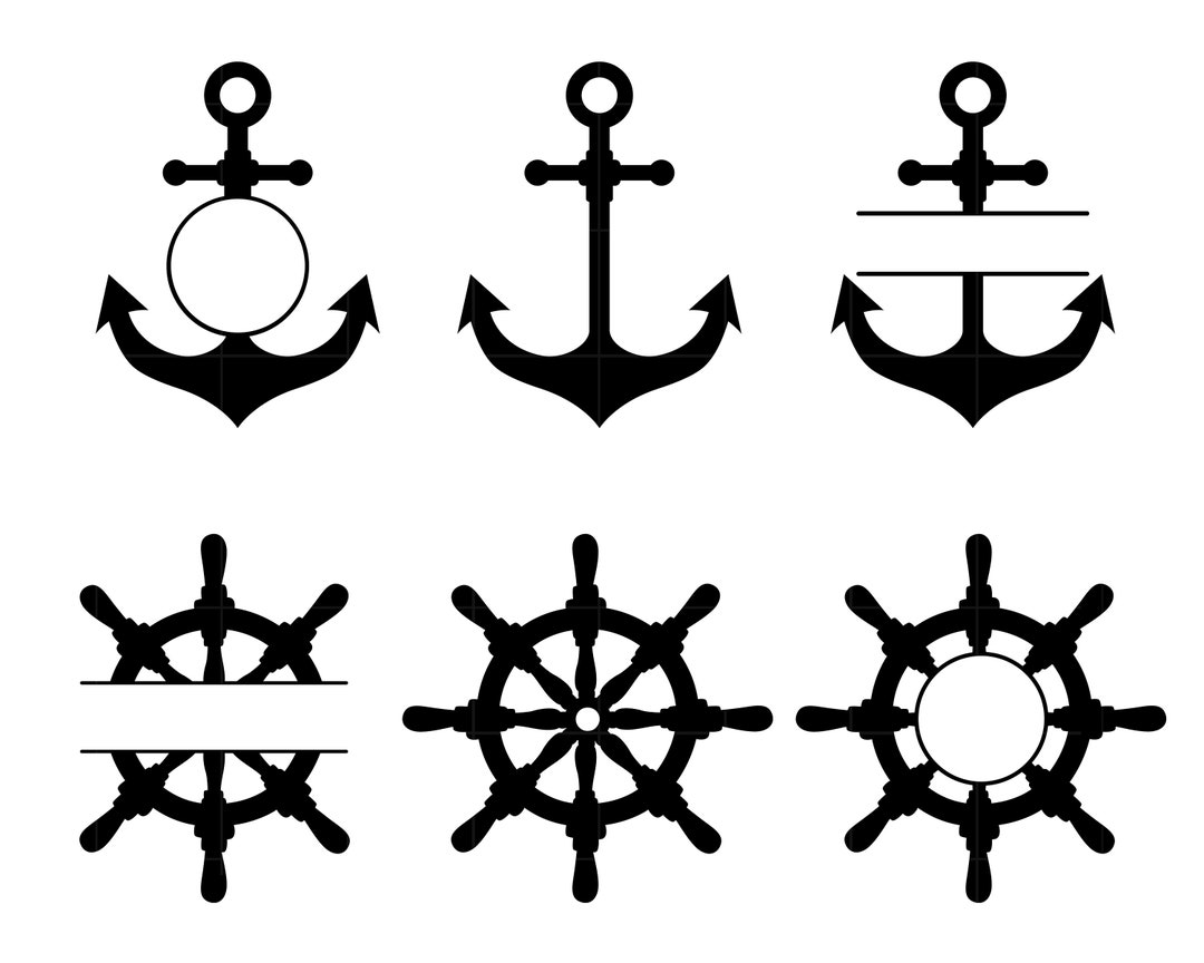 Anchor Ships Wheel SVG Bundle Anchor Ships Wheel Monogram Anchor ...