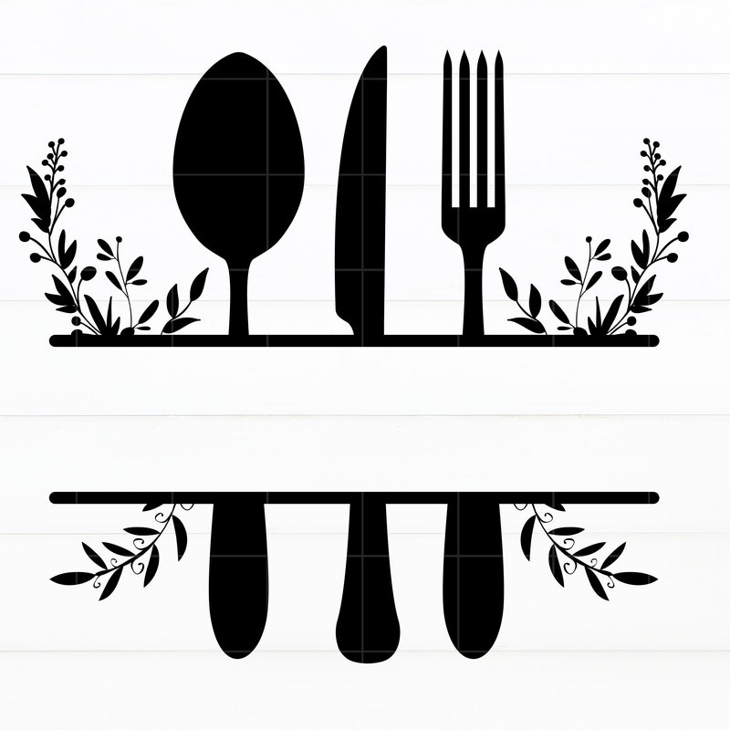 Fork and Spoon Svg Monogram - Etsy