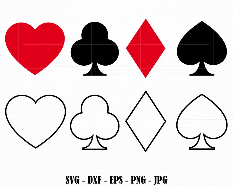 Playing Cards SVG Playing Cards Suits Svg Spades Clubs Diamonds Hearts ...